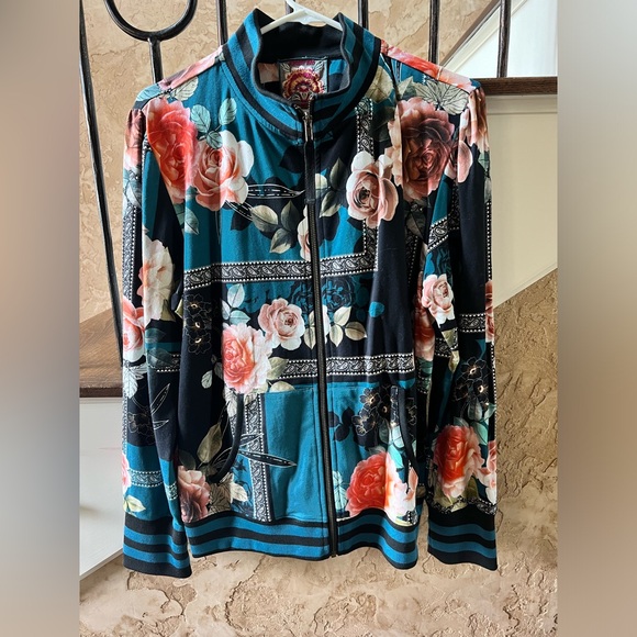 Johnny Was | Jackets & Coats | Johnny Was Rose Bomber Jacket Large ...